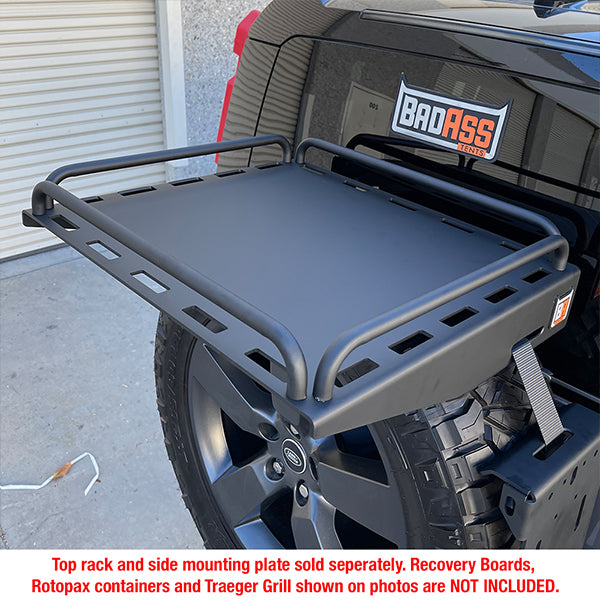 Rear Tire Top Rack Platform w/ Strap - Matte Black Bars — Excursion ...